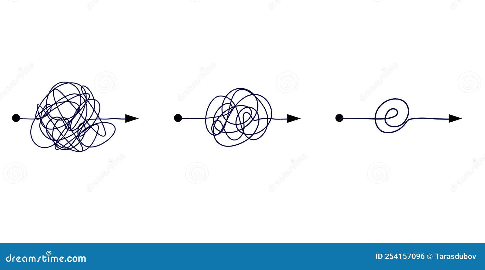 Tangle of Lines. Unraveling the Path Stock Vector - Illustration of ...