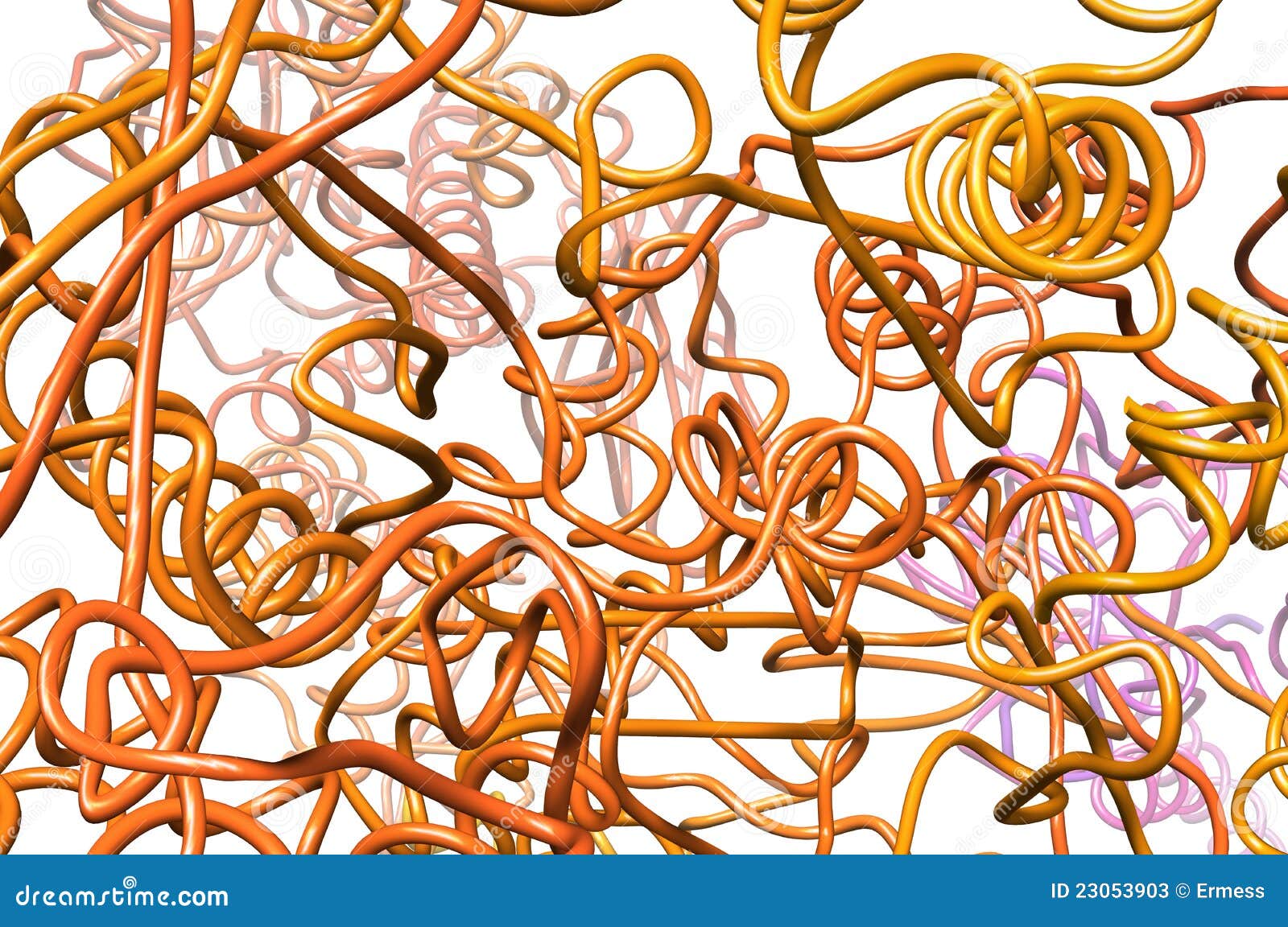 Tangle of metallic wire stock illustration. Illustration of spiral ...