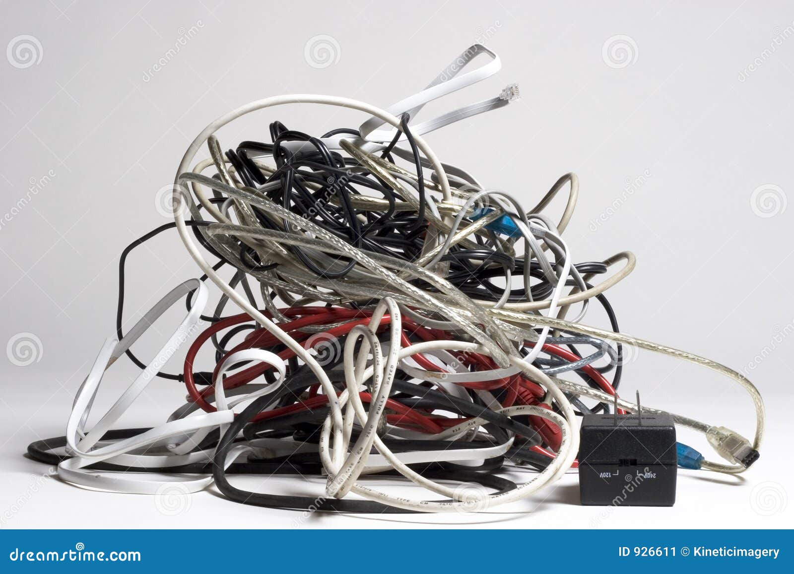 Tangle of plugs stock image. Image of knot, kink, digital - 926611