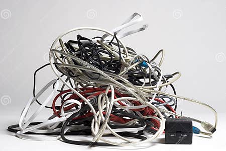 Tangle of plugs stock image. Image of knot, kink, digital - 926611