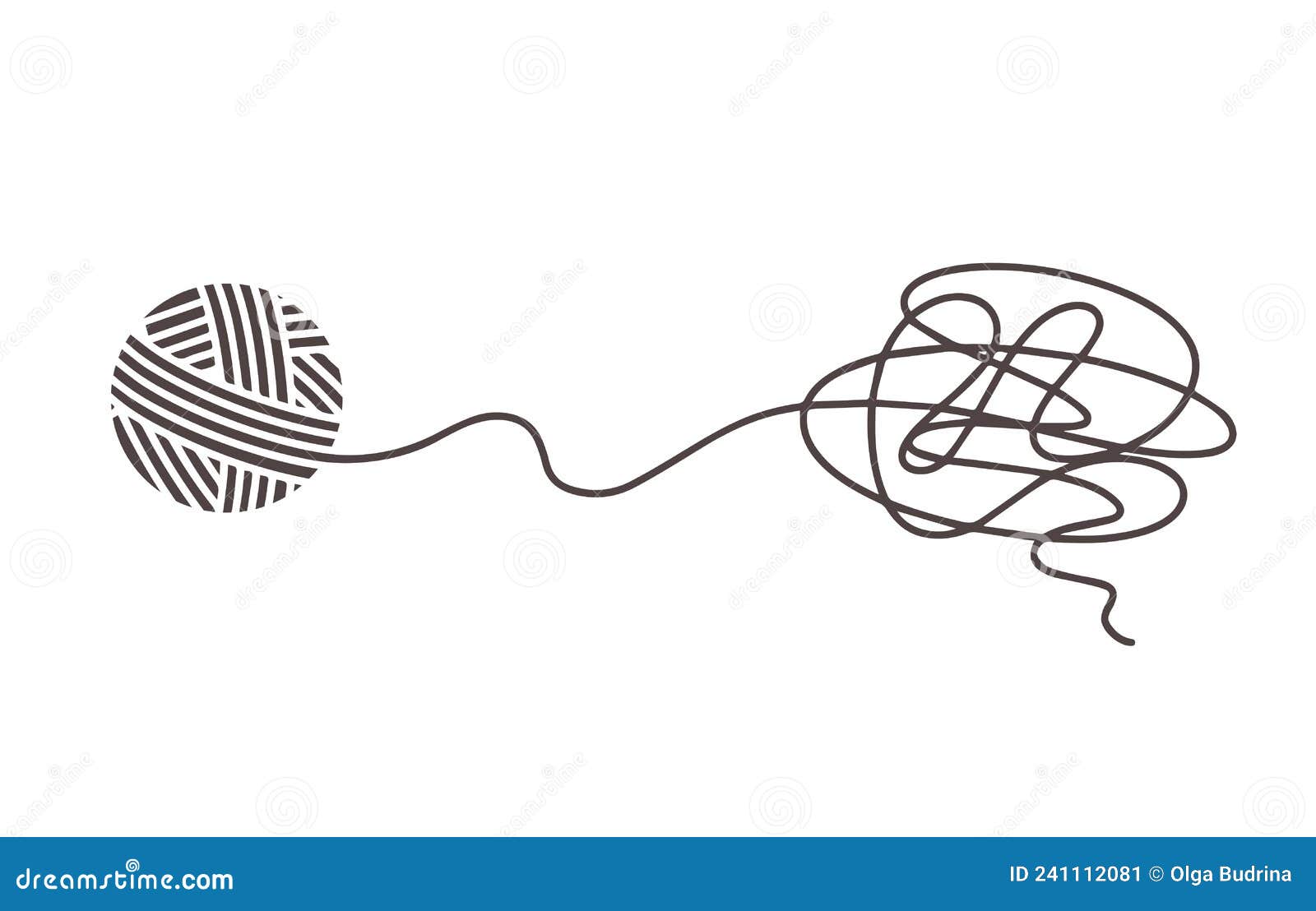 Tangle with Tangled Thread. Disordered Lines. Concept from Chaos of ...