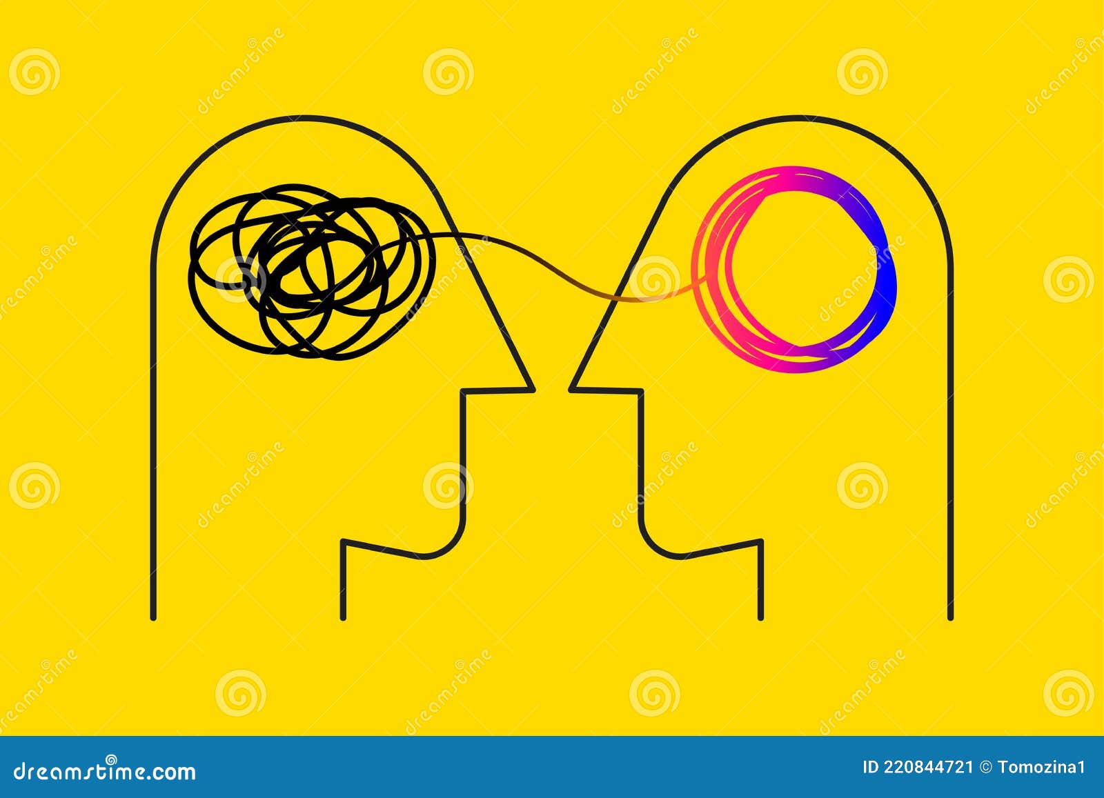 Tangle Tangled And Unraveled. Abstract Metaphor, Cartoon Vector ...