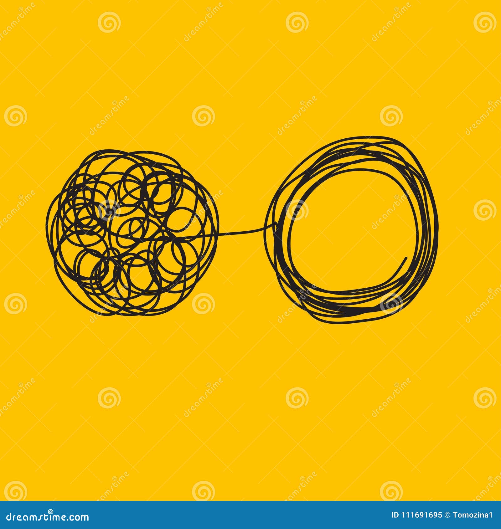 Tangle Tangled and Untangled Stock Vector - Illustration of drawn ...