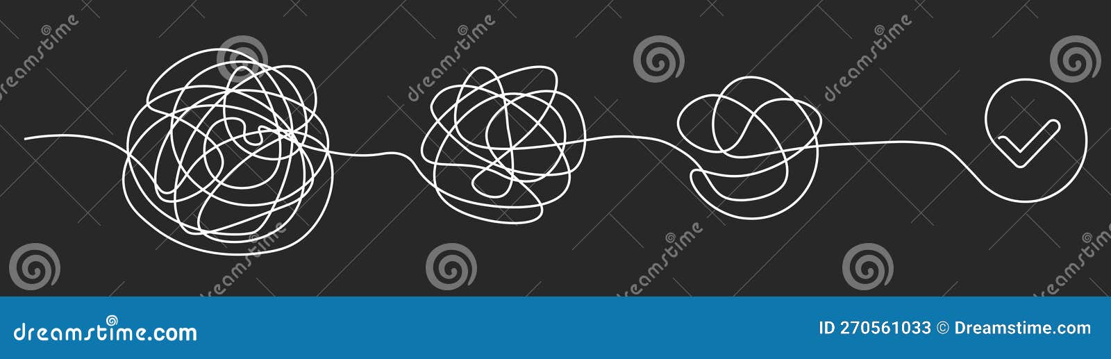 Tangle of Thoughts. Psychology Solution Concept on Black Background ... Tangle of Thoughts. Psychology Solution Concept on Black Background ...