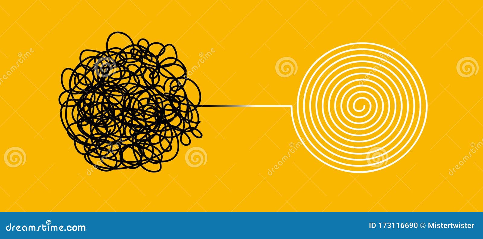 Tangle and Untangle, Psychotherapy and Psychology Concept. Tangled Line ...
