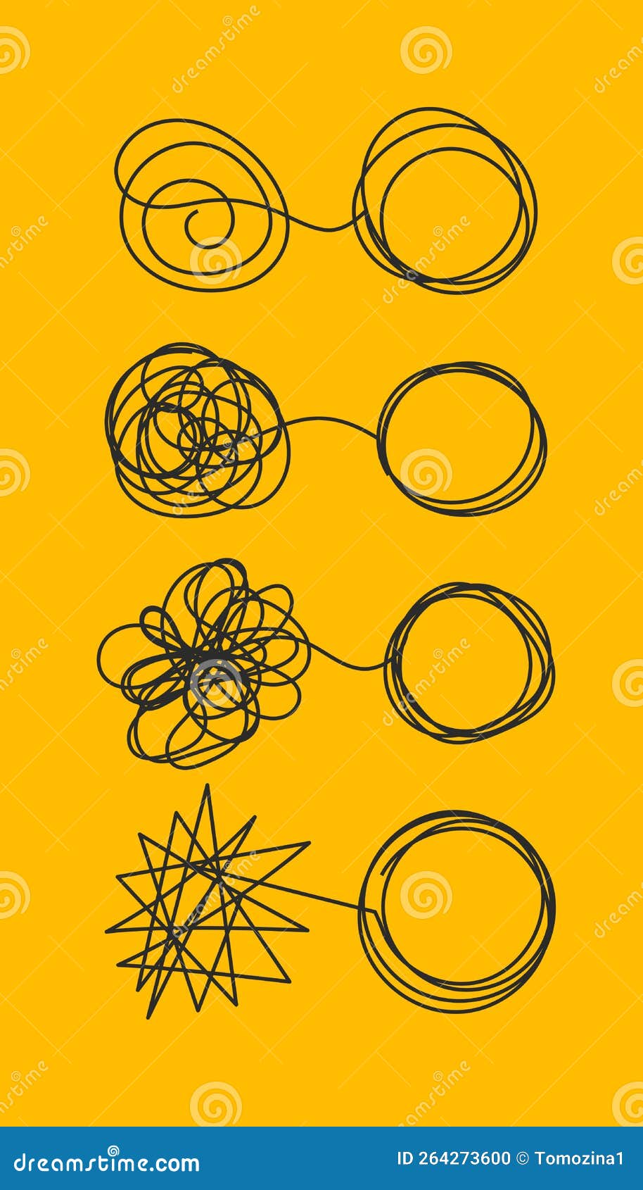 Tangle and Untangle Set of Circles Stock Vector - Illustration of ...