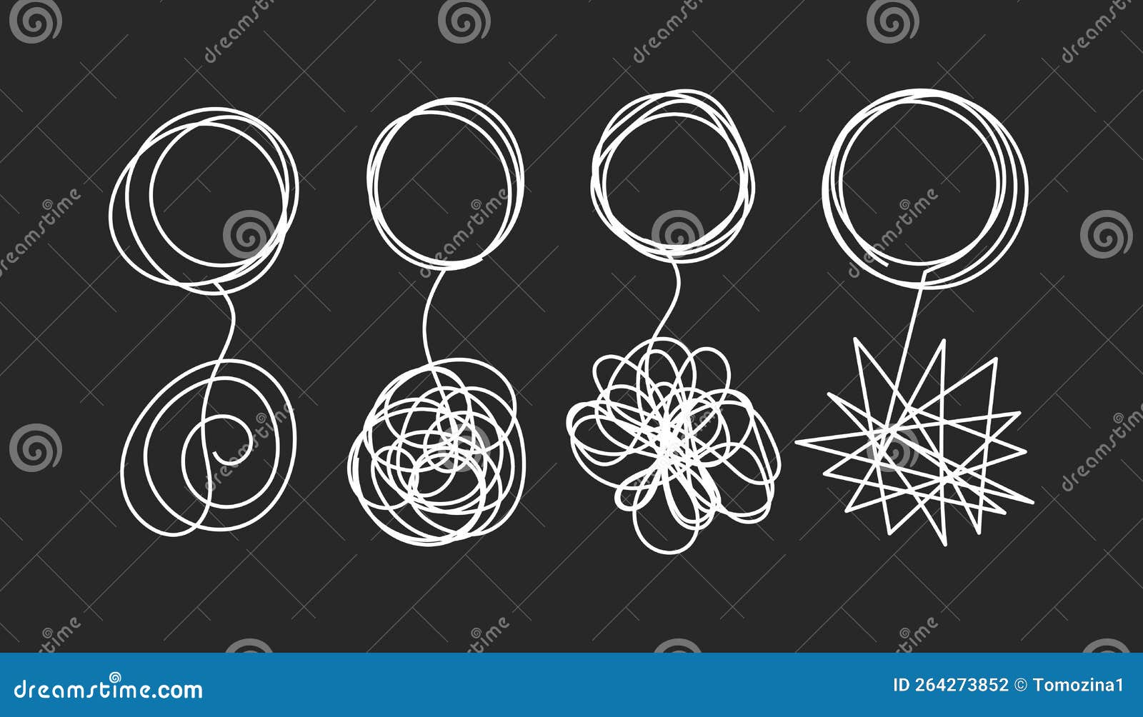 Tangle and Untangle Set of Circles Stock Vector - Illustration of ...