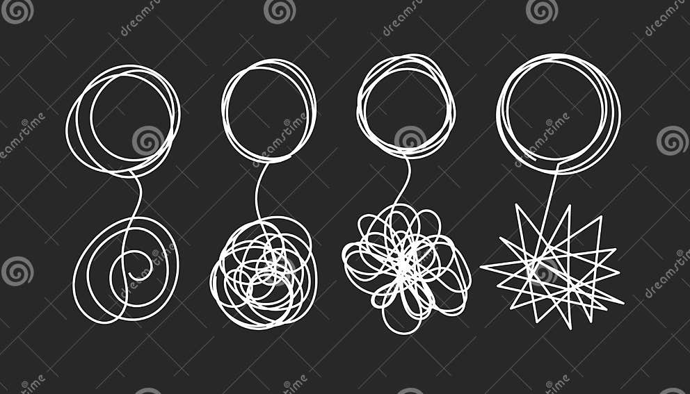 Tangle and Untangle Set of Circles Stock Vector - Illustration of ...