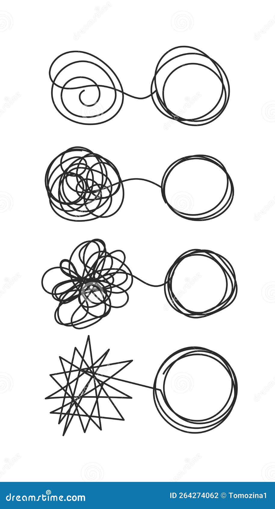 Tangle and Untangle Set of Circles Stock Vector - Illustration of ...