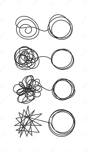 Tangle and Untangle Set of Circles Stock Vector - Illustration of ...