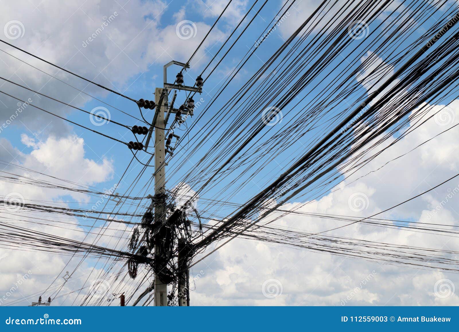 Tangle Wire on Road, Wire in Thailand Electrical Energy at Walking ...