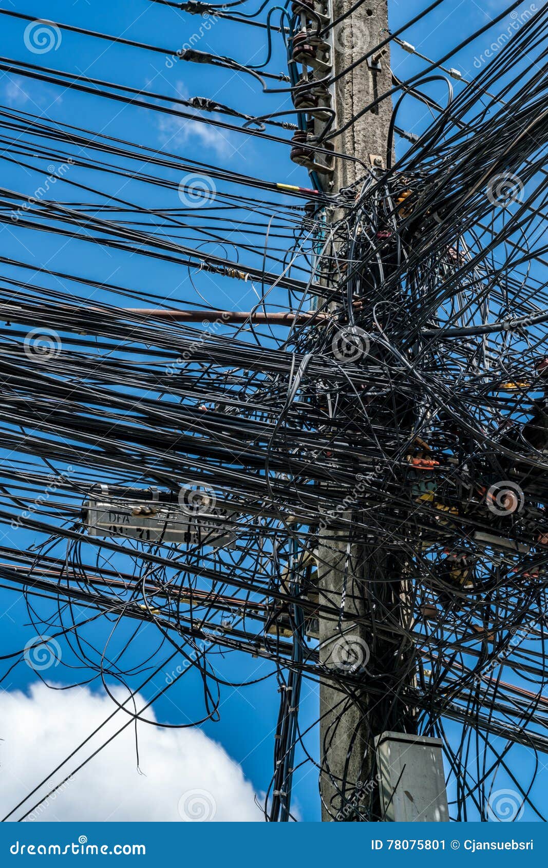 Tangle Wire On Road, Wire In Thailand Electrical Energy At Walking ...