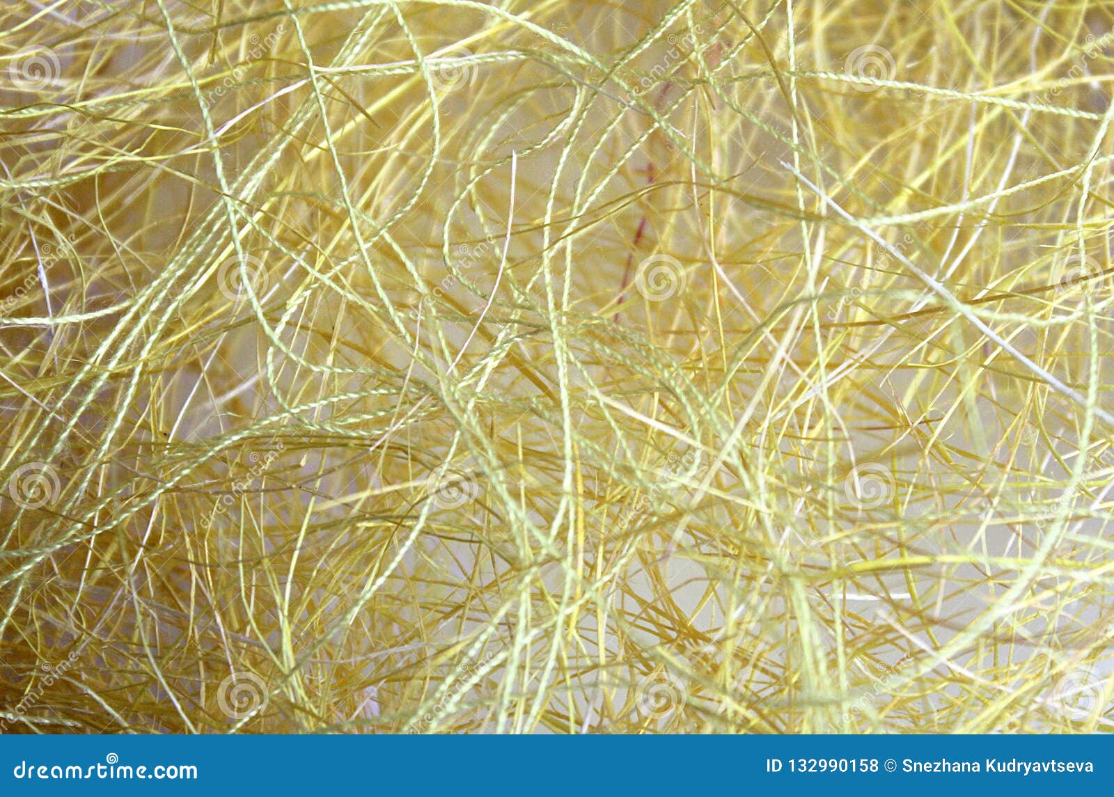 Defocused Texture Tangled Yellow Thread Stock Photo - Image of ...