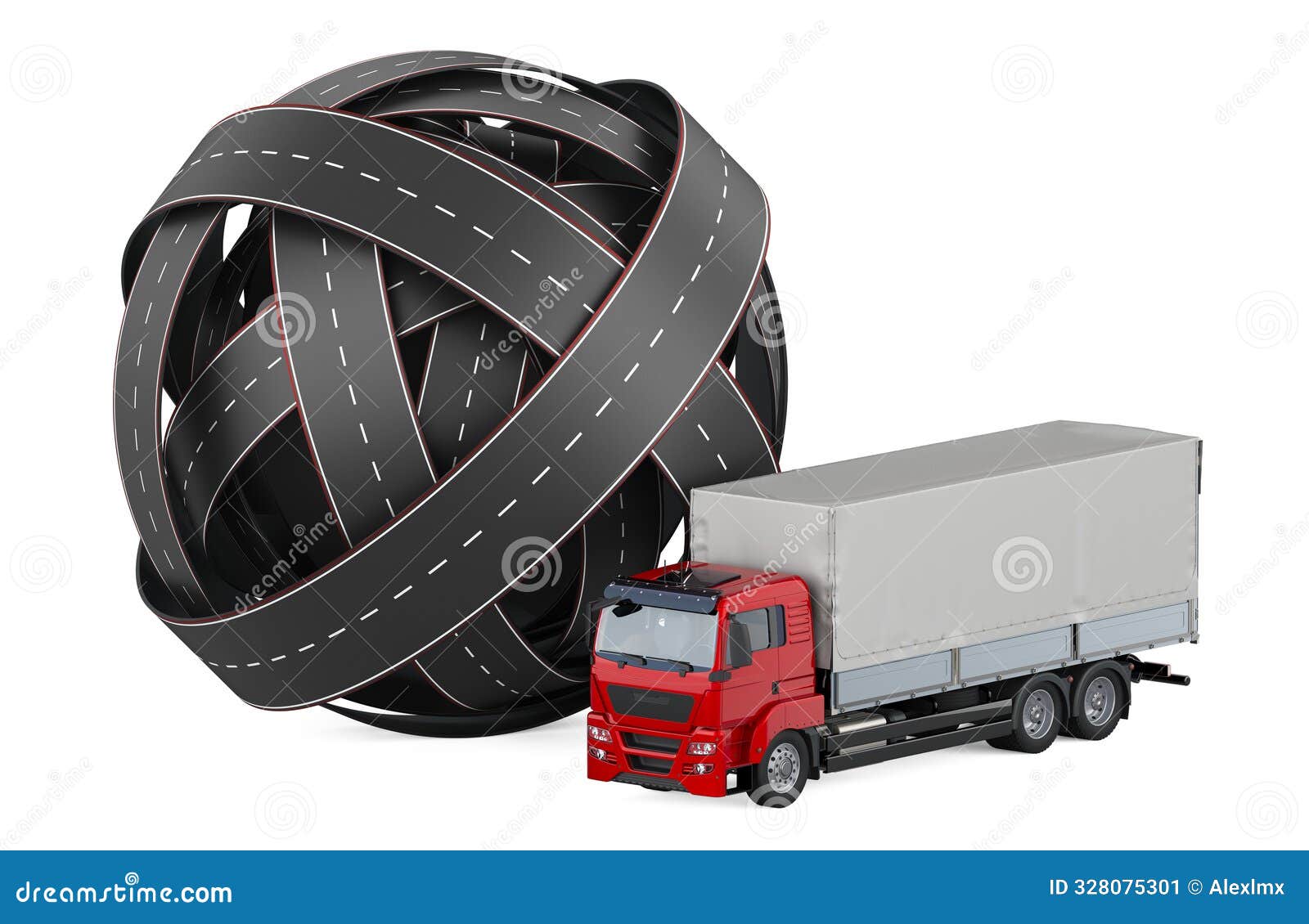 US Lorry Truck, LKW TIR From The Front Detailed Vector Illustration ...