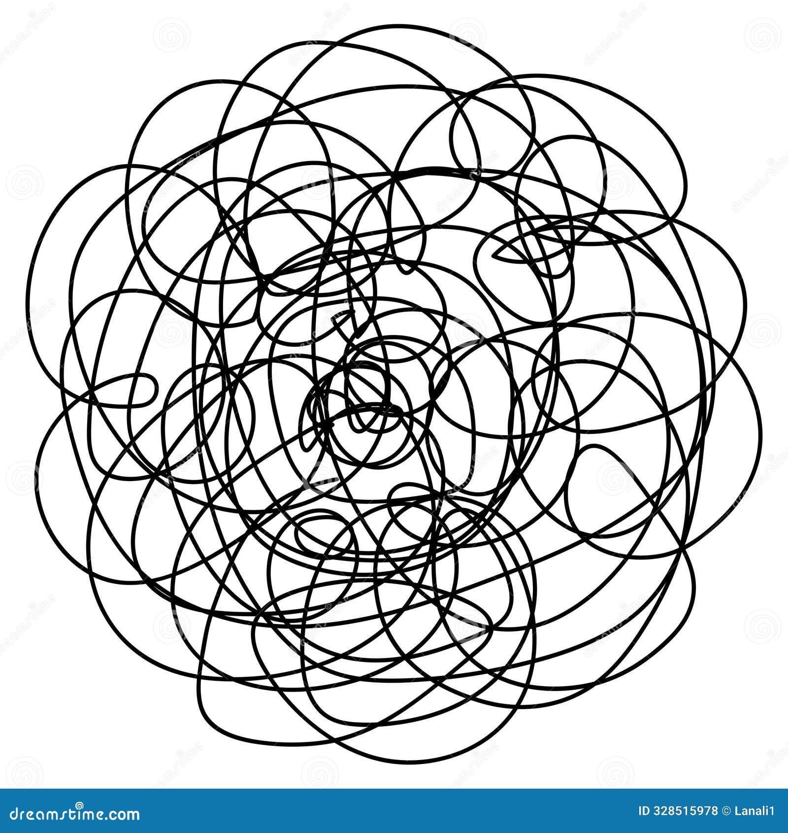 Tangled Ball of Scribbles. Careless Tangle of Scribbles. Hand Drawn ...