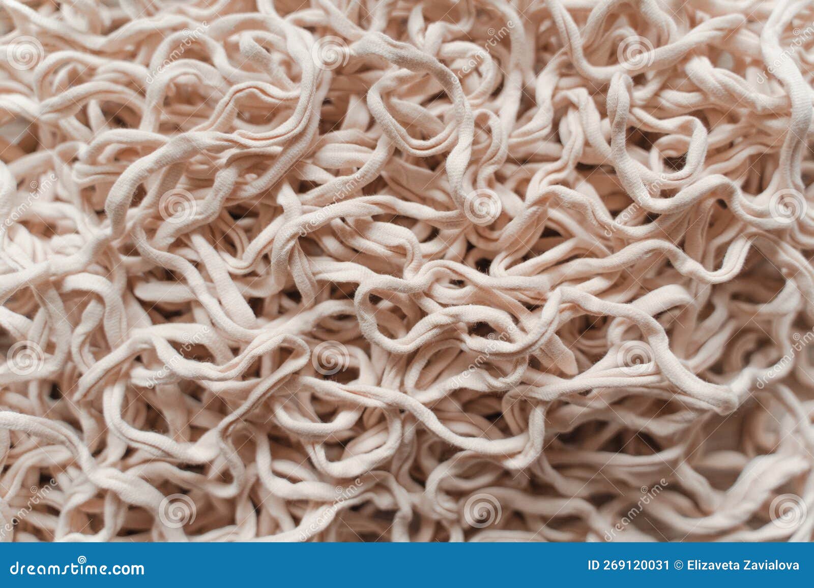 Tangled Beige Threads Yarn Noodles Texture Background Stock Image ...