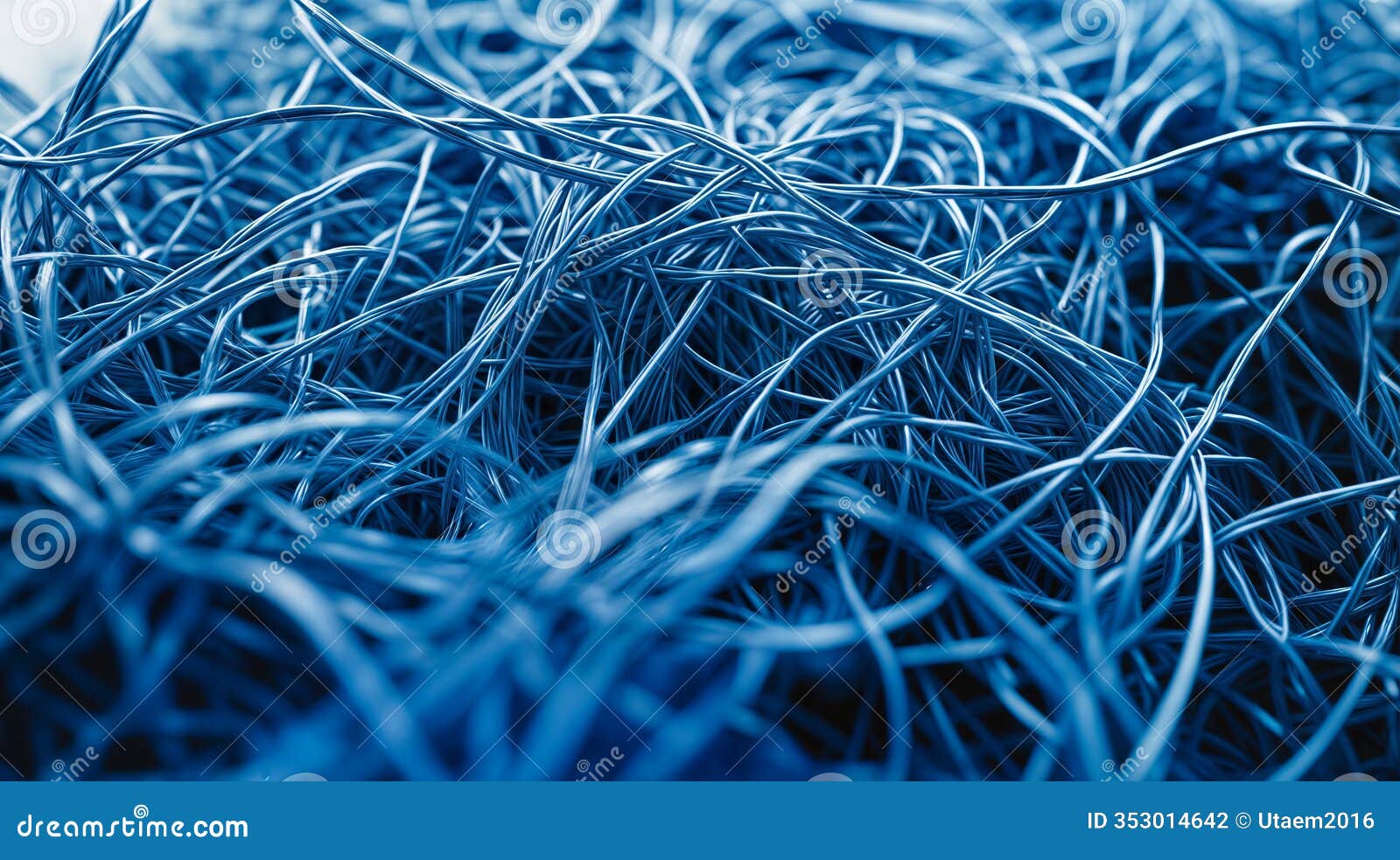 Tangled Blue Cables Creating Complex Network Connection Stock Photo ...