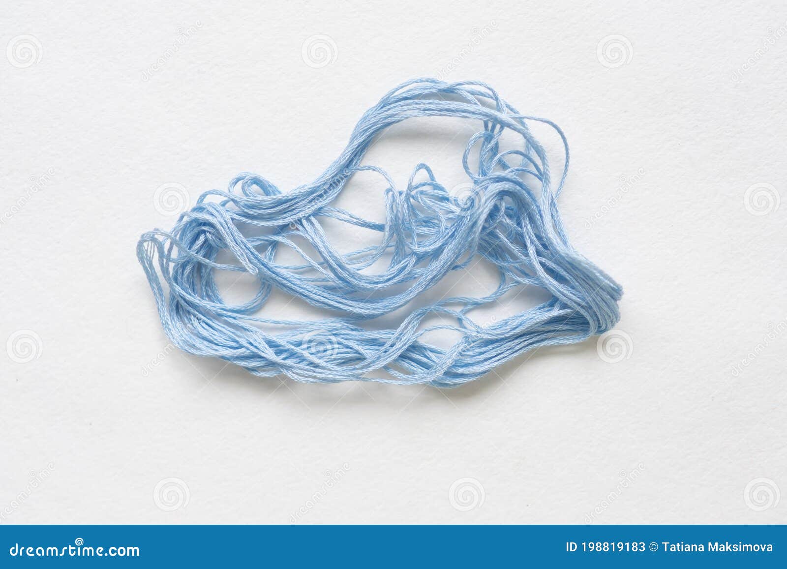 Tangled Blue Thread on White Background Stock Image - Image of ...