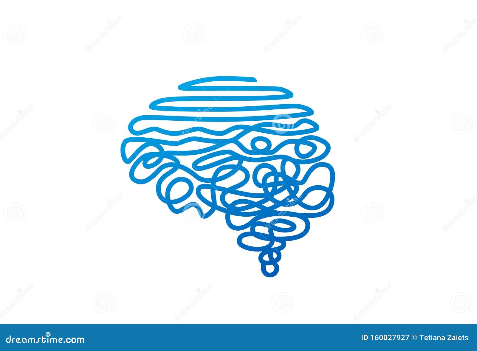 Brain Shape Digitally Drawn Low Poly Wire Frame. Cartoon Vector ...