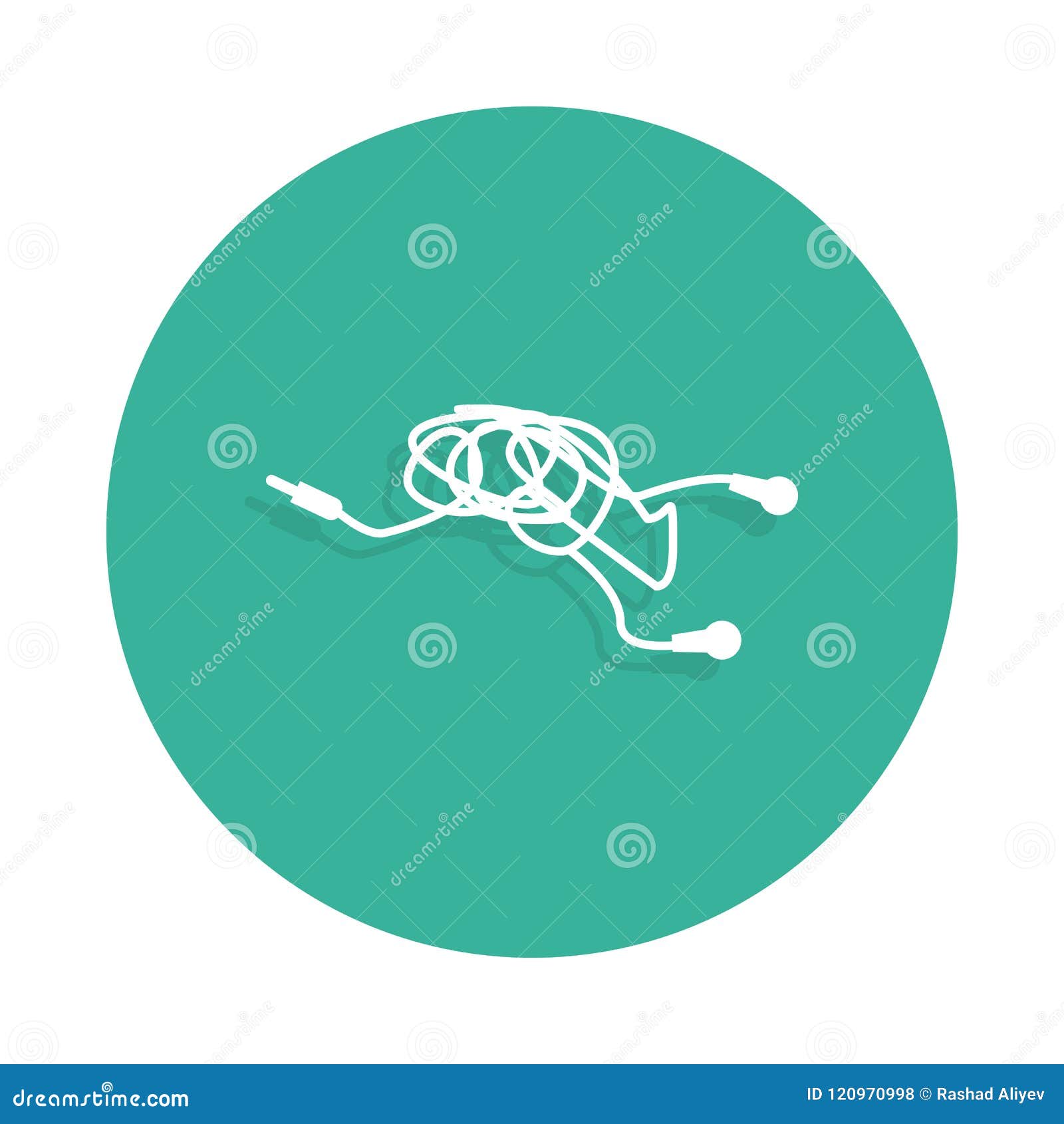 Tangled Cable Icon in Badge Style with Shadow Stock Illustration ...