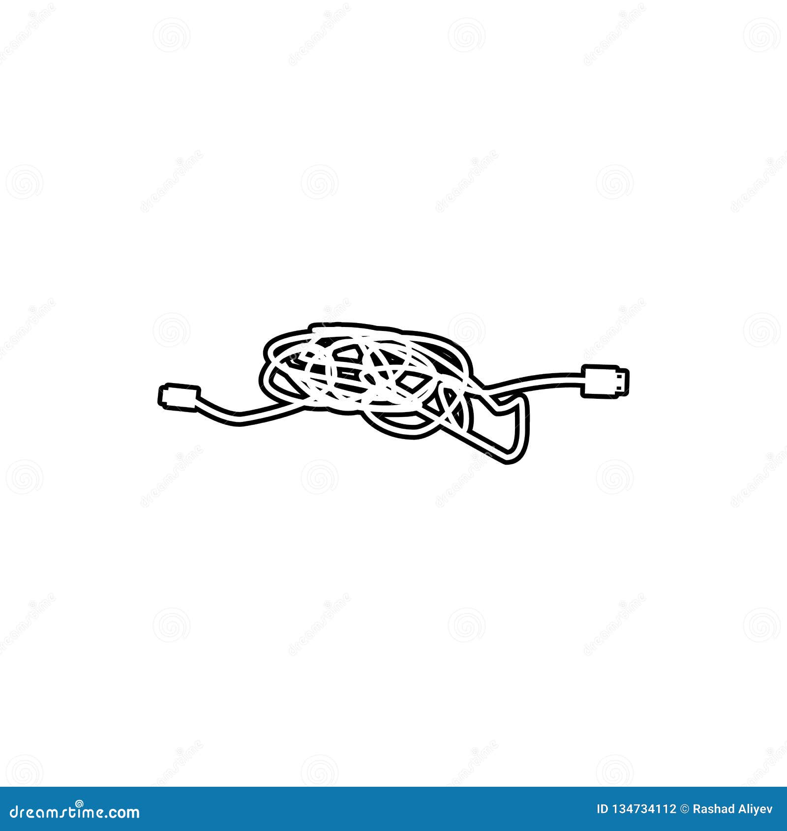 Tangled Cable Icon. Element of Chaos for Mobile Concept and Web Apps ...