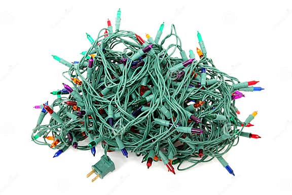 Tangled Christmas Lights stock photo. Image of yellow - 12046362
