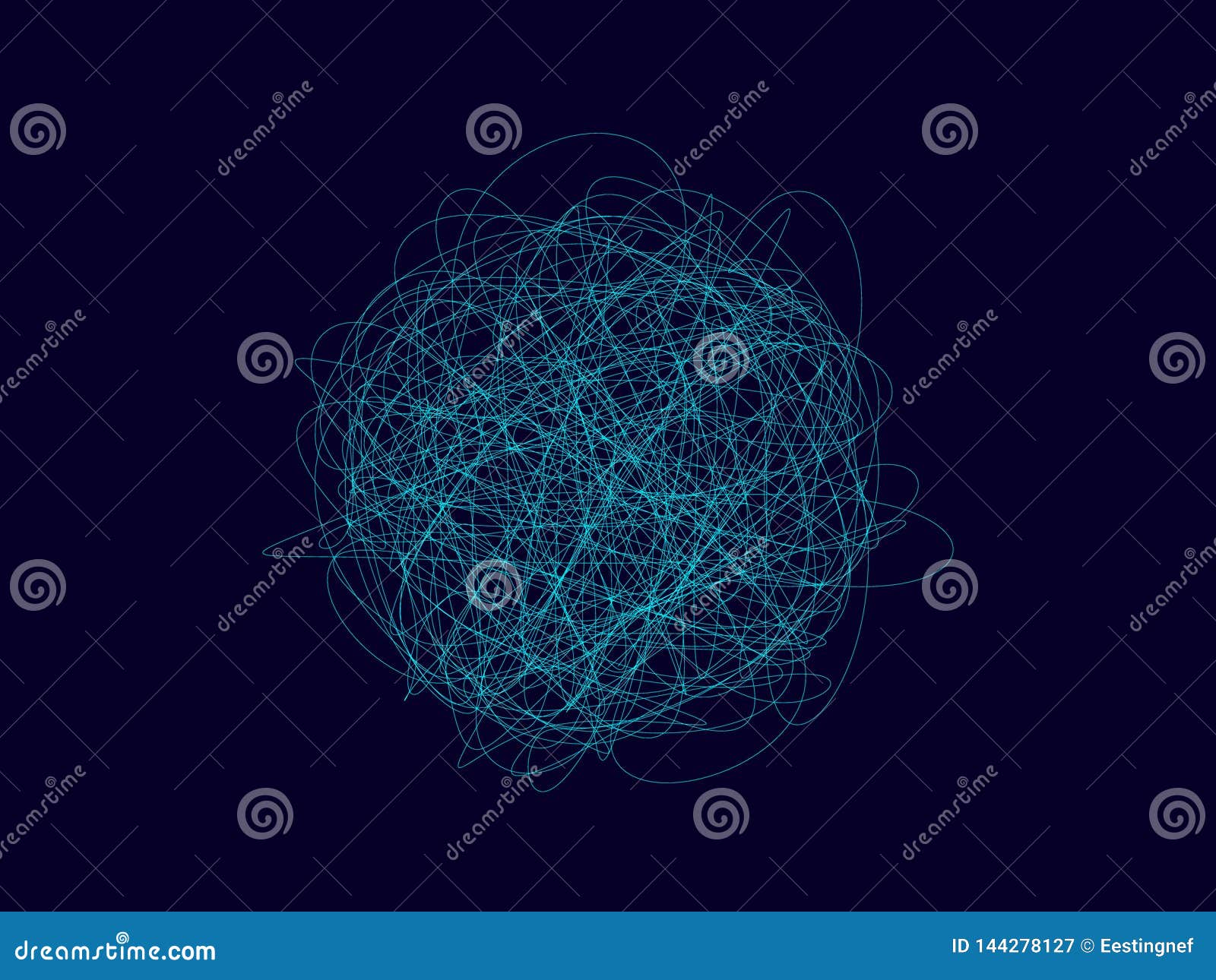 Tangled Circle Clew. Vector Outline Illustration Stock Vector ...