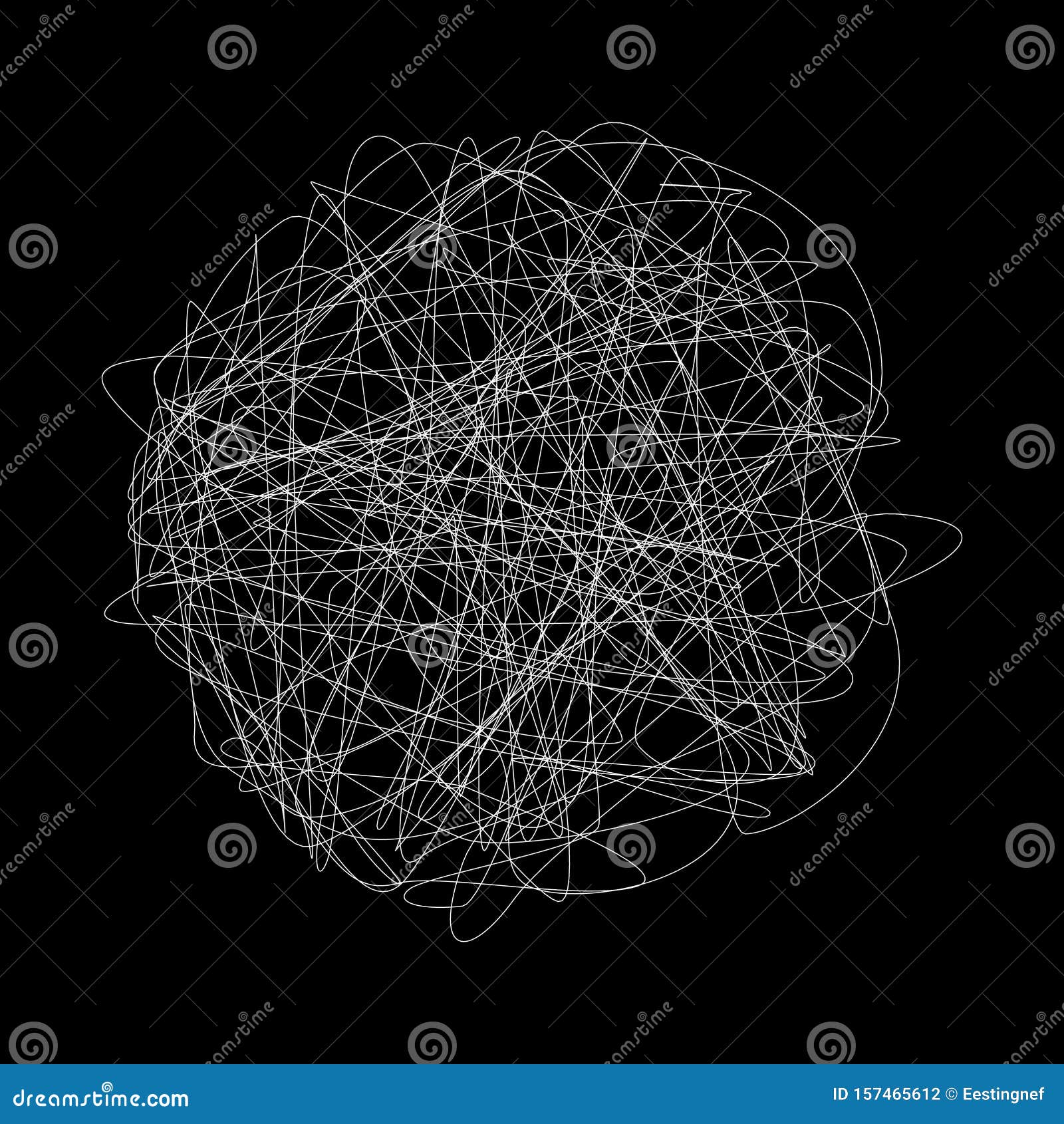 Tangled Circle Clew. Vector Outline Illustration Stock Vector ...