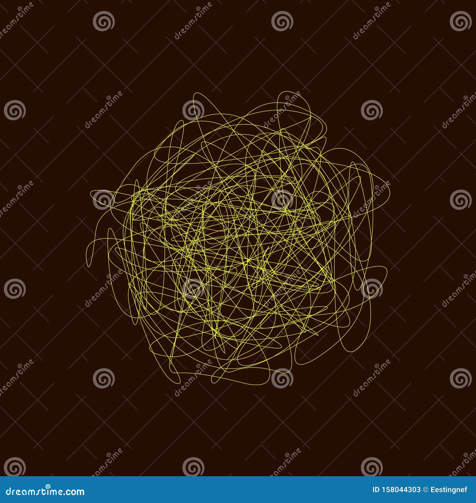 Tangled Circle Clew. Vector Outline Illustration Stock Vector ...