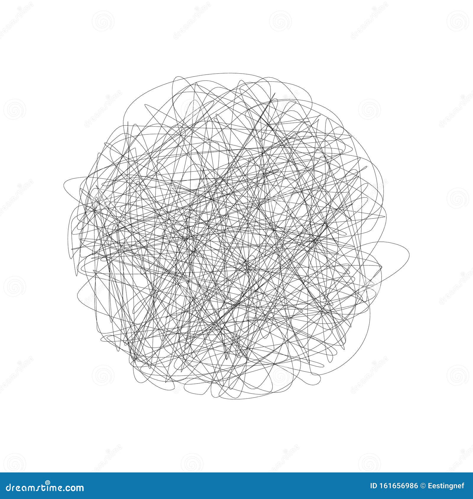 Tangled Circle Clew. Vector Outline Illustration Stock Vector ...