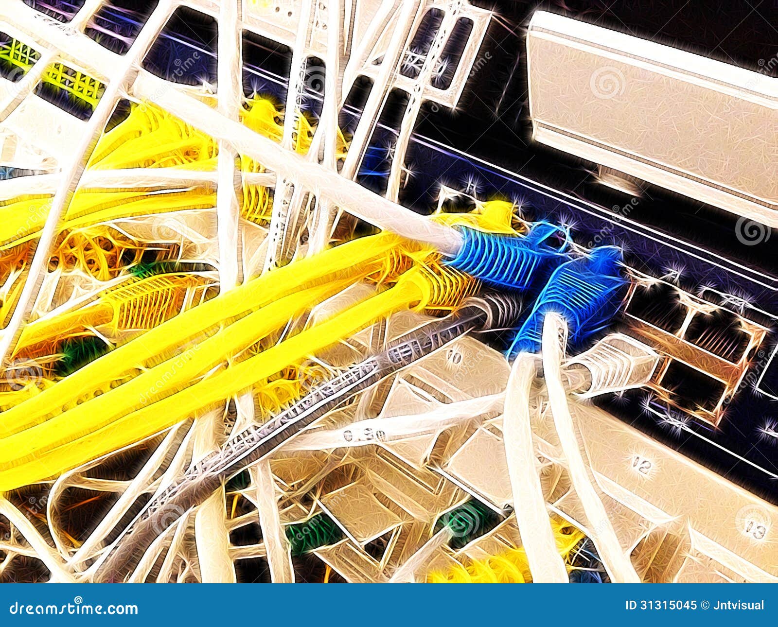 Tangled Colored Network Cables in a Data Center Stock Image - Image of ...