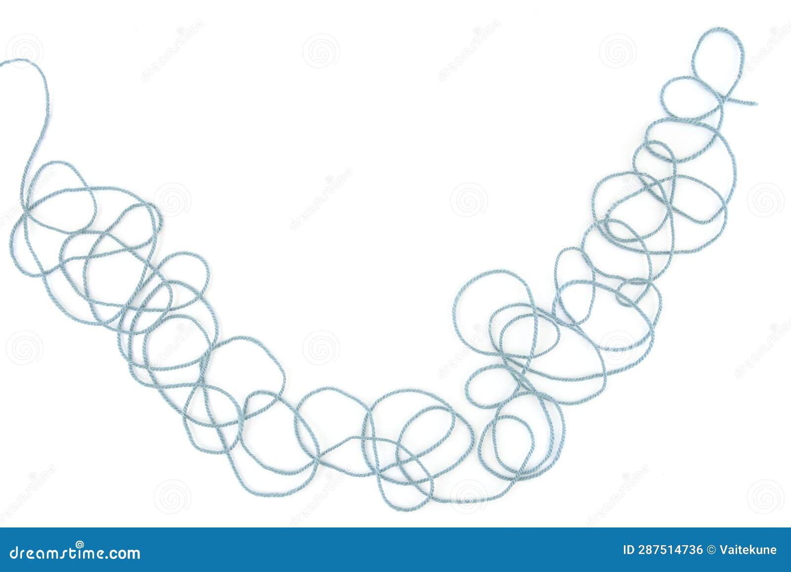 Tangled Colorful Cotton Thread Isolated on White Background. Stock ...