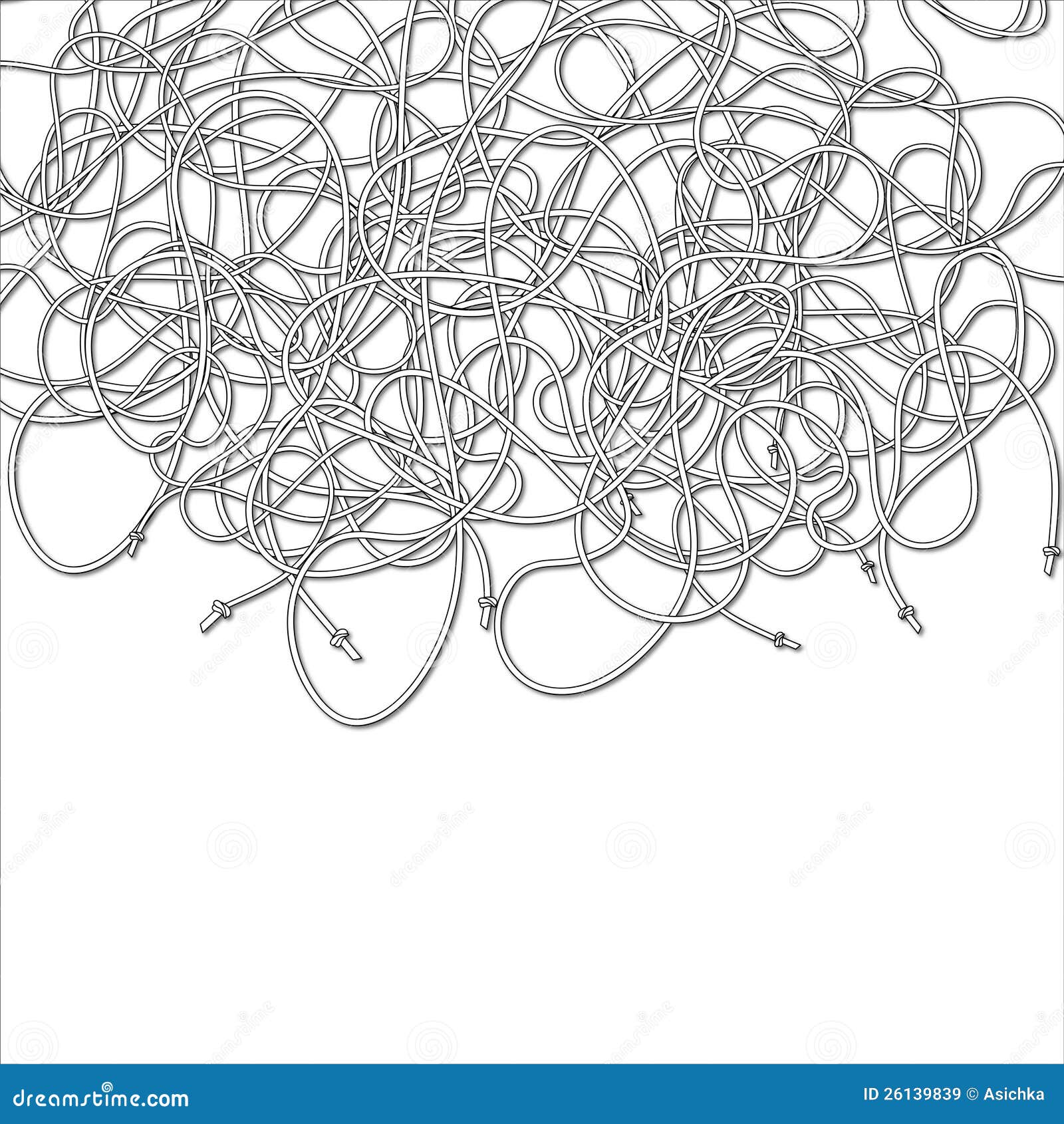 Tangled cord stock illustration. Illustration of paper - 26139839
