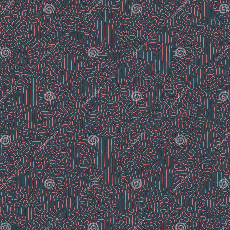 Tangled Curved Lines Psychedelic Complexity Pattern Vector Red Black Abstraction Stock Vector ...