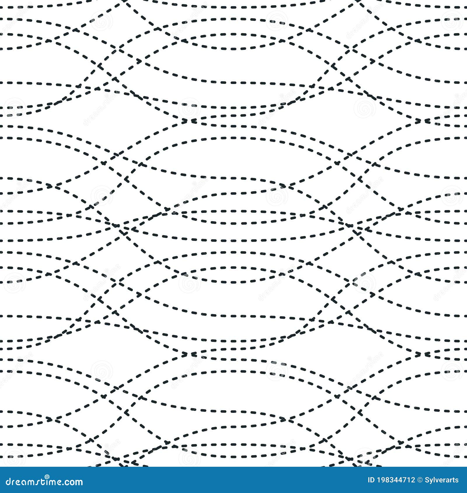 Tangled Curvy Lines Seamless Pattern, Vector Repeat Endless Background ...