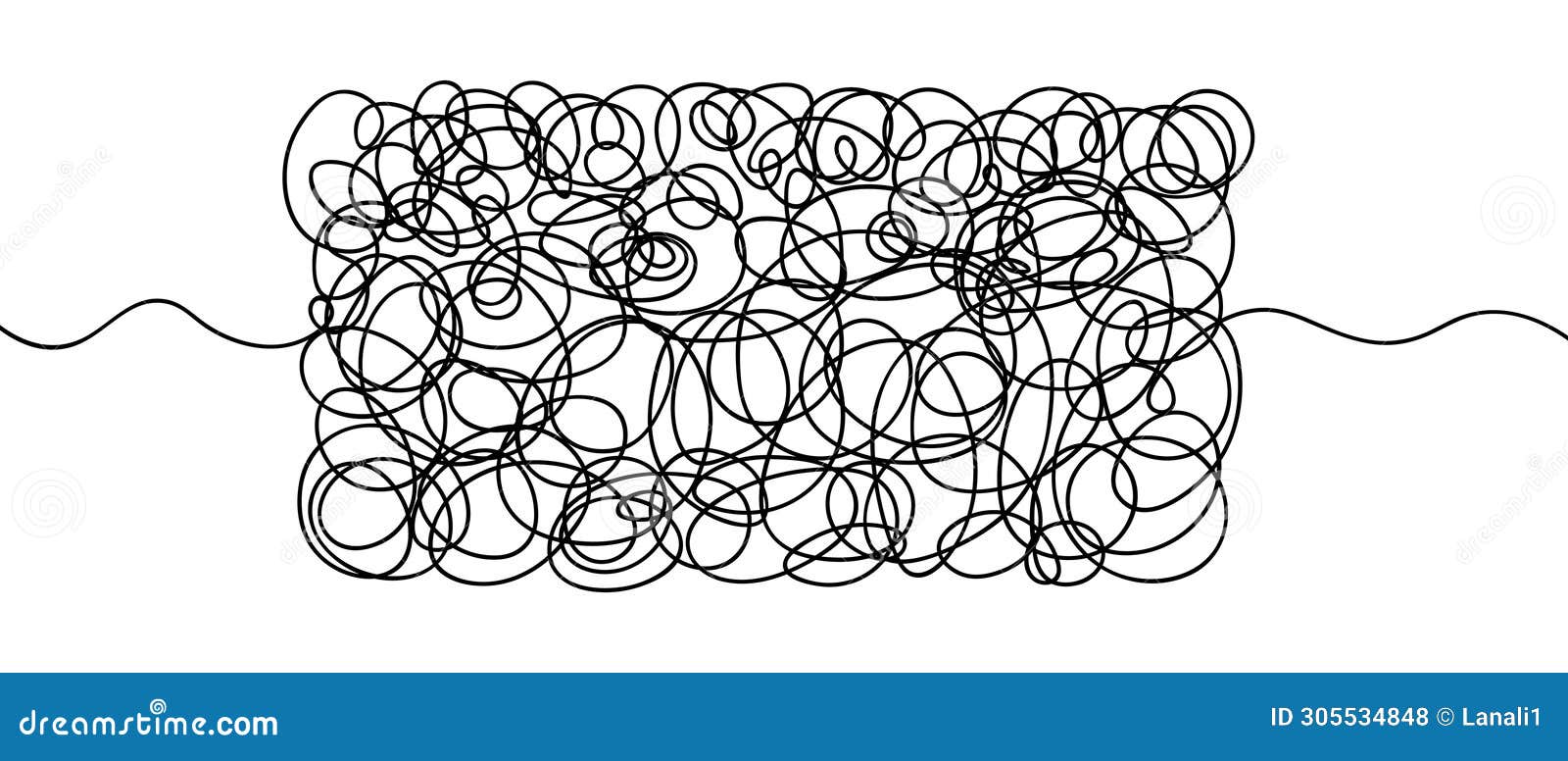 Tangled Doodles in the Shape of a Rectangle. Sketch Stock Vector ...