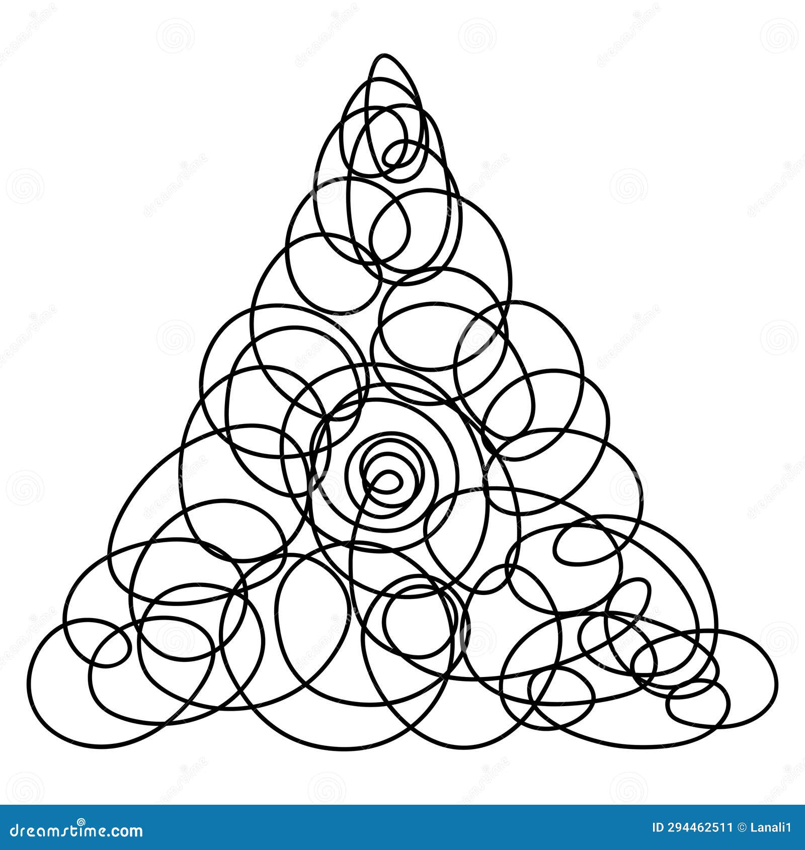 Tangled Doodles in the Shape of a Triangle. Three-sided Shape with ...