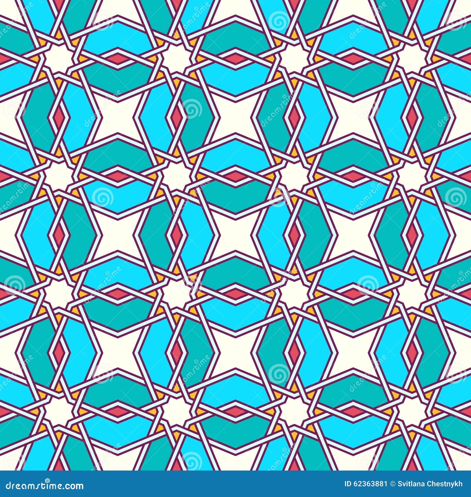 Traditional Moorish Arab Geometry Tangled Entwined Pattern. Vector ...