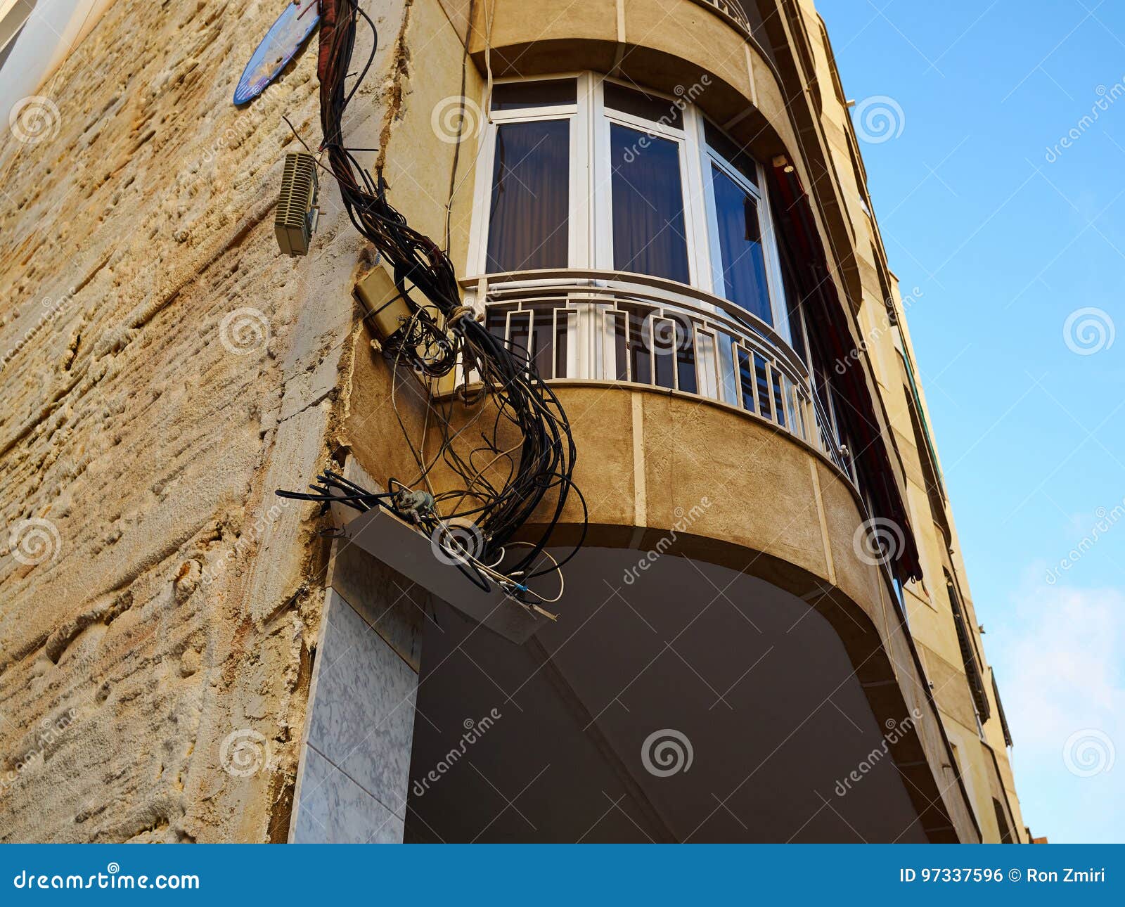 Tangled Electric Cable Mess Stock Photo - Image of building ...