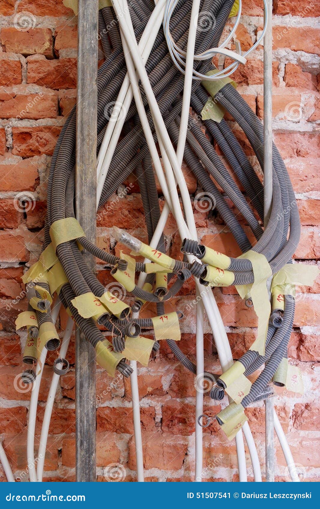 Tangled Electrical Conduits and Cables. Stock Image - Image of concept ...