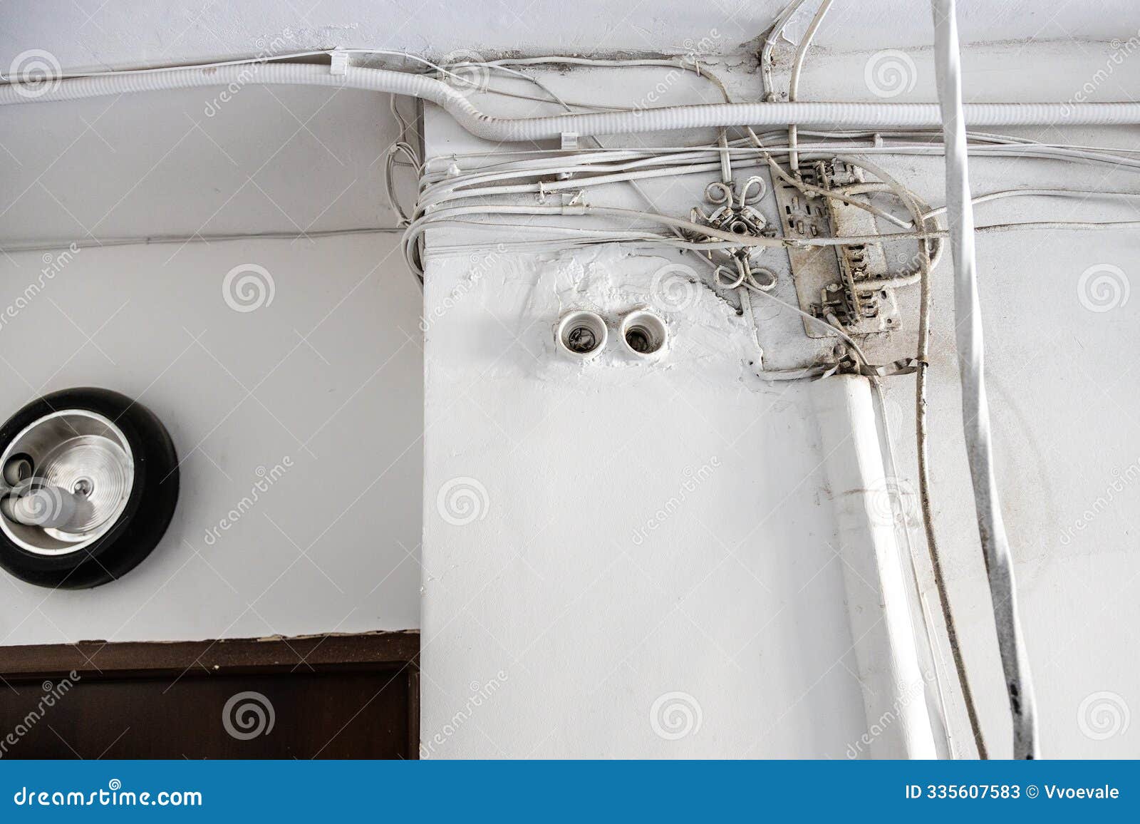 Tangled Electrical Wires Captured In A Close-up Shot Stock Photography ...