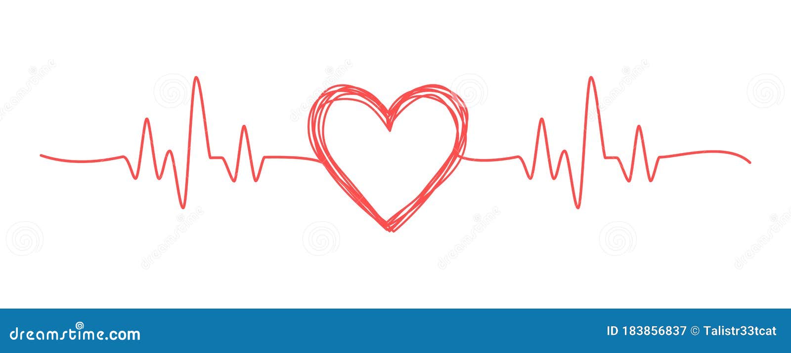 Tangled Grungy HEARTBEAT Hand Drawn Scribble Isolated On White ...