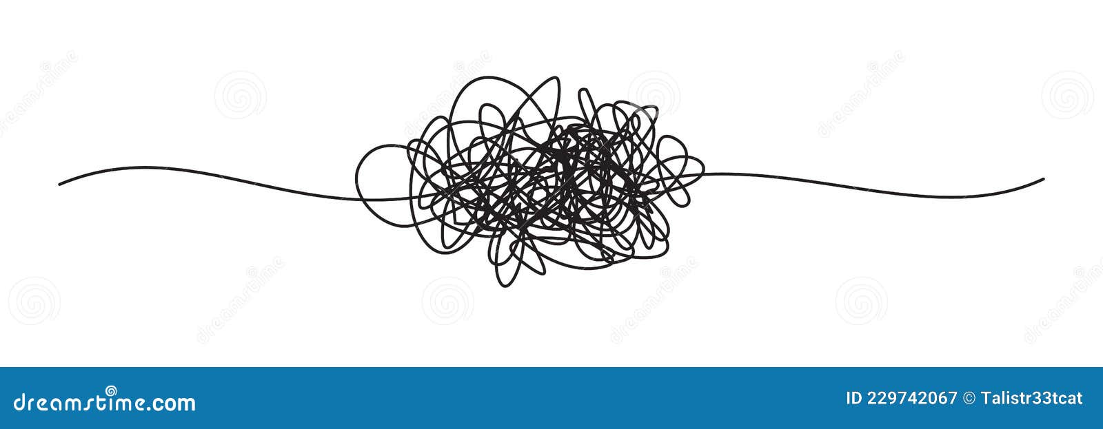 Tangled Grungy Round Scribble Isolated on White Background Stock Vector ...