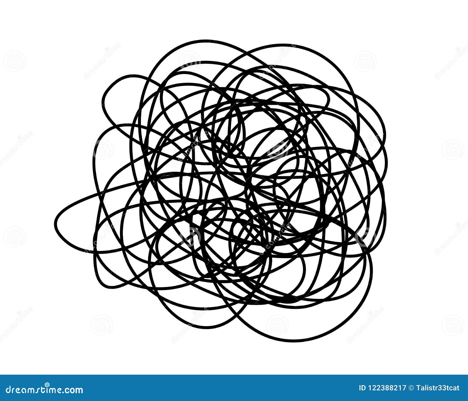 Tangled Grungy Round Scribble Stock Vector - Illustration of effect ...