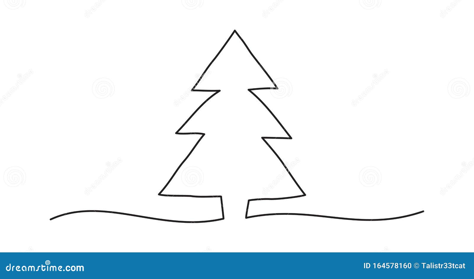 Tangled Grungy Scribble Christmas Pine Tree Banner Stock Vector ...