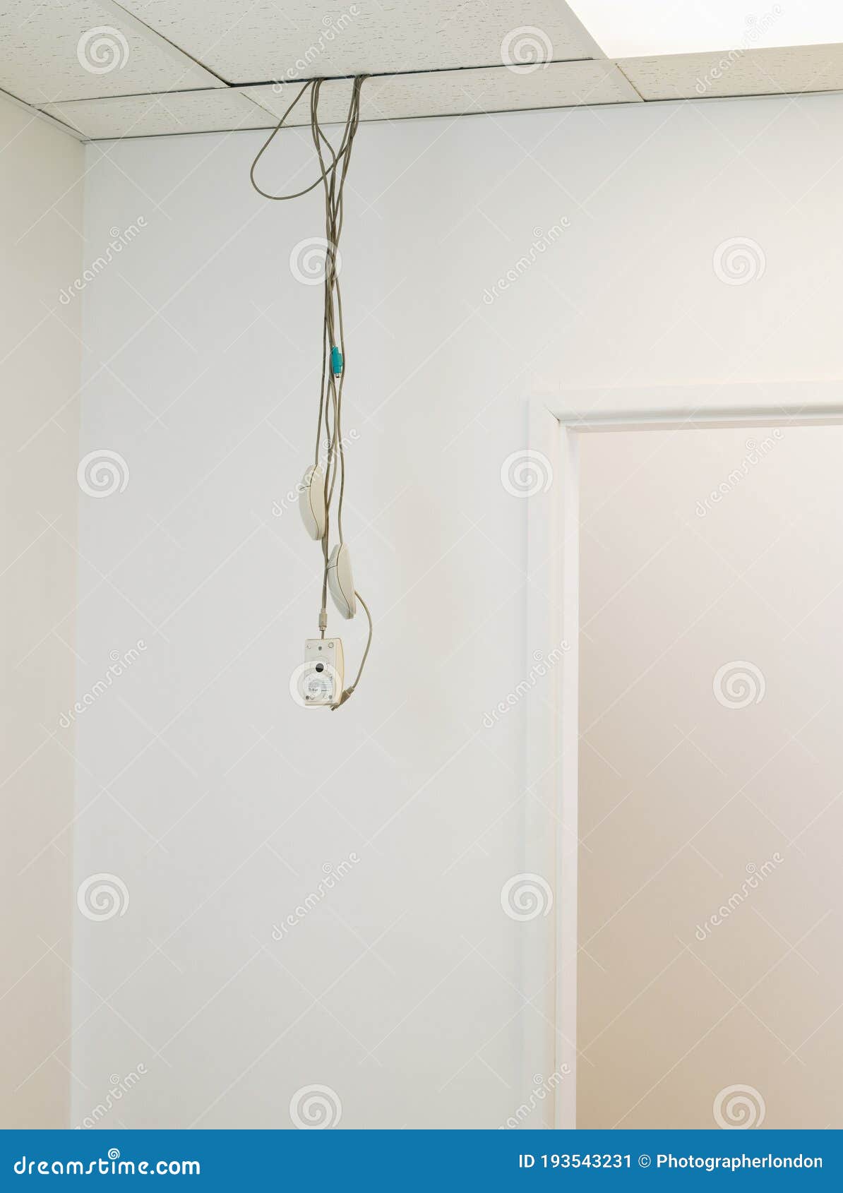 Tangled Hanging from Office Ceiling Stock Image - Image of corona ...