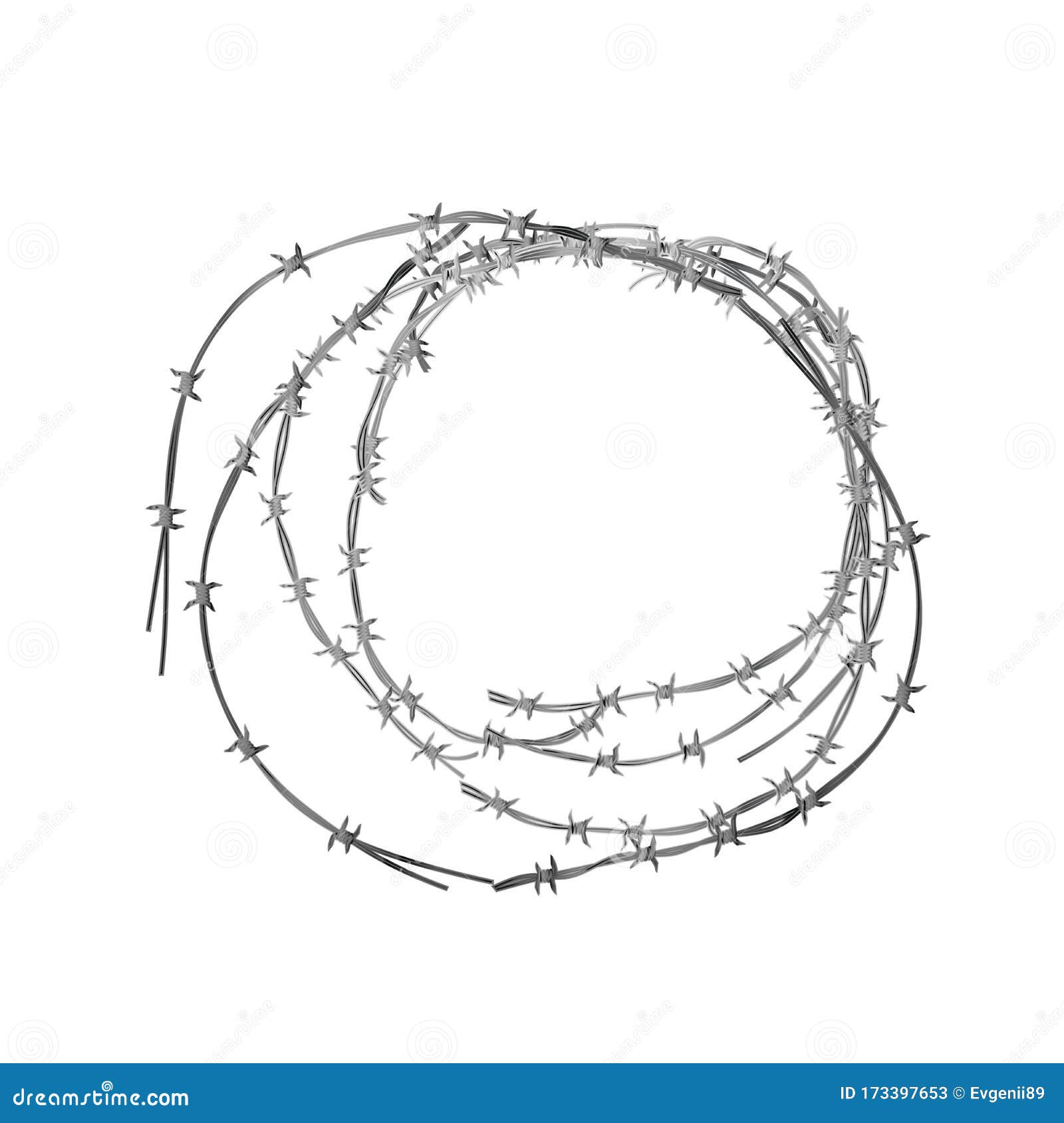 Tangled Hank of Metal Barbed Wire on White Stock Vector - Illustration ...