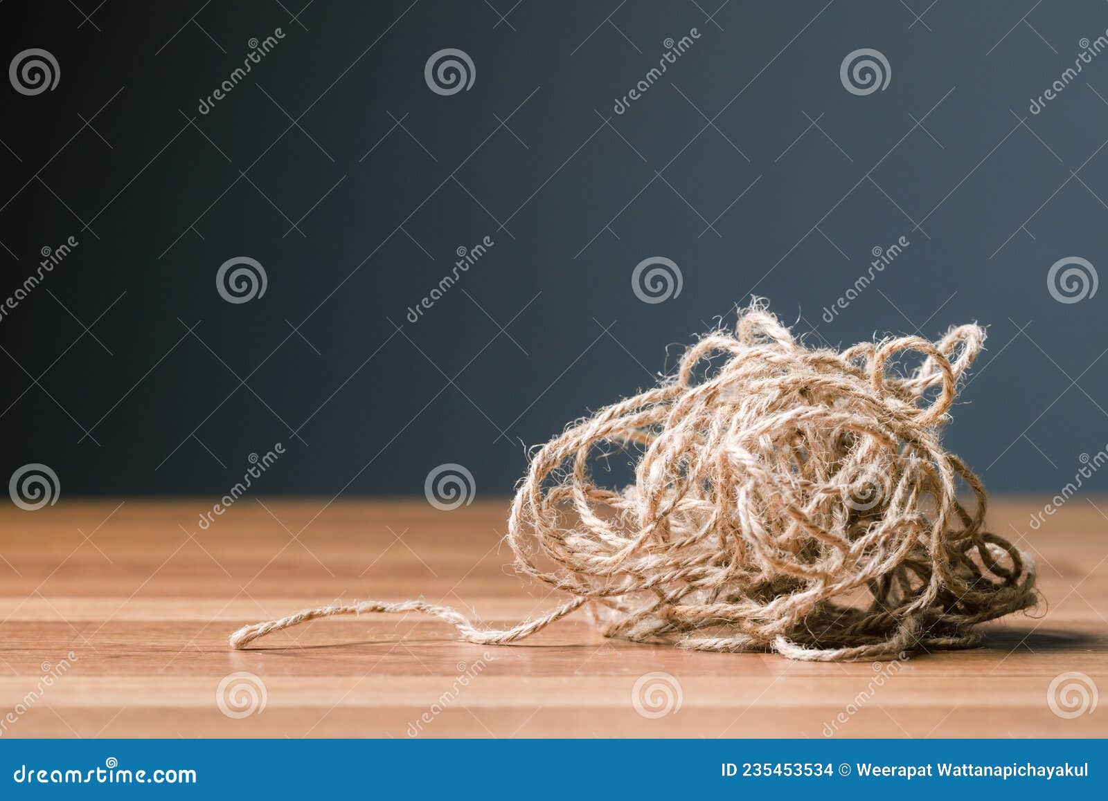 Tangled jute rope stock photo. Image of complicated - 235453534