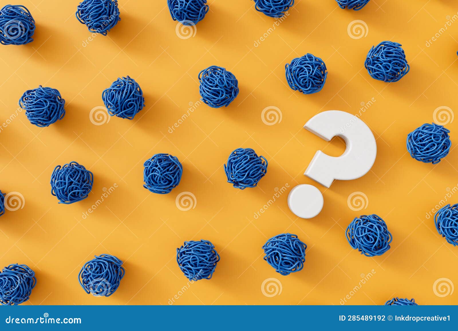 Tangled Knot of String with a Question Mark. Mental Health and Solution ...