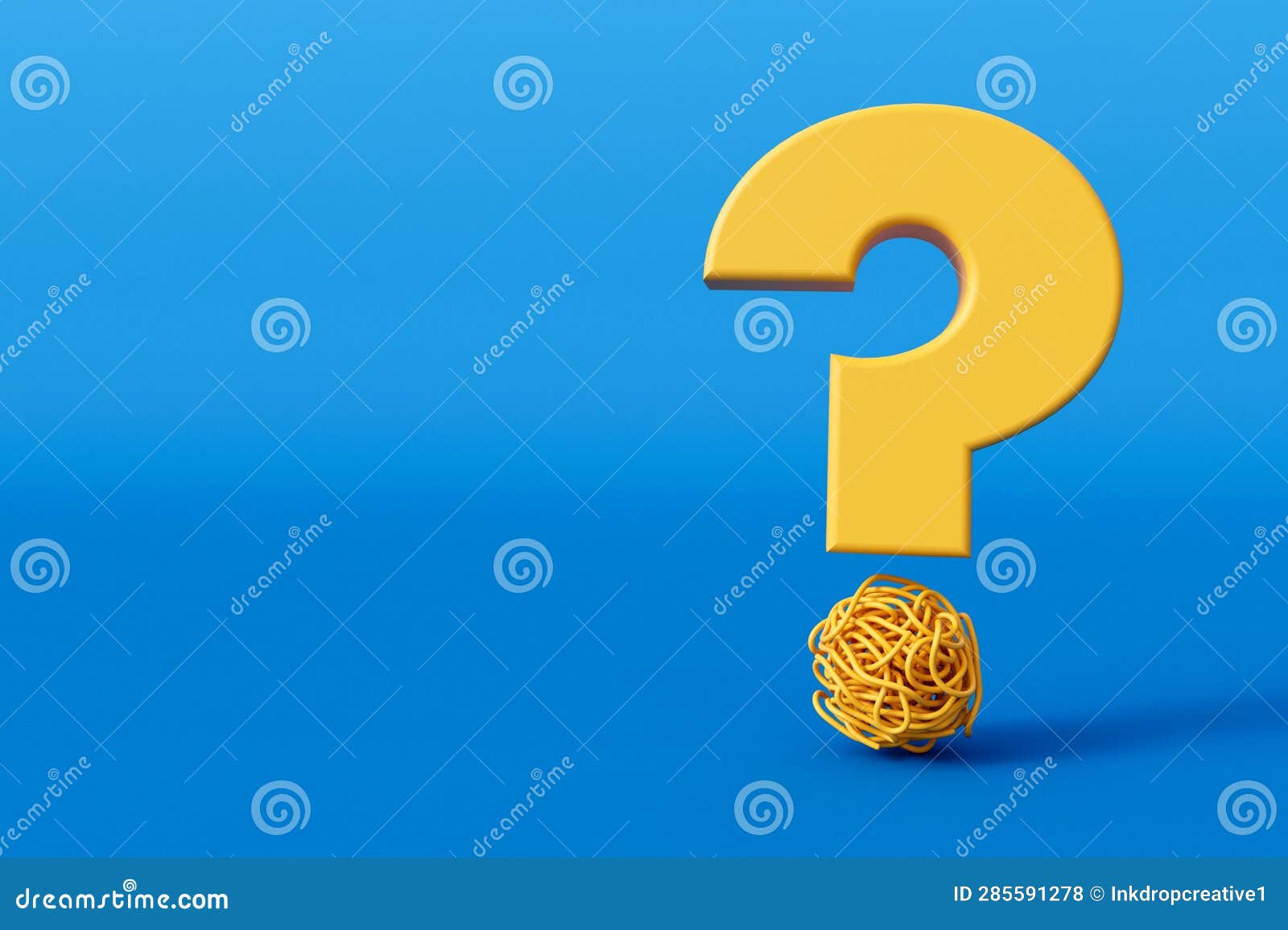 Tangled Knot of String with a Question Mark. Mental Health and Solution ...